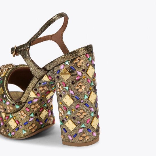 Kurt Geiger Kensington Platform Heel - GOLD COMBINATION , Buy Kurt ...