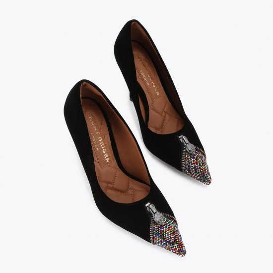 Kurt Geiger Zip Court Heel - Black Other , Buy Kurt Geiger Shoes Online ...