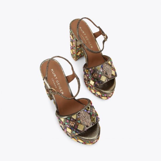Kurt Geiger Kensington Platform Heel - GOLD COMBINATION , Buy Kurt ...